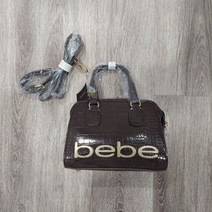 bebe | Bags | Nwt Bebe Chocolate Brown Fabiola Mini Croco Crossbody ...